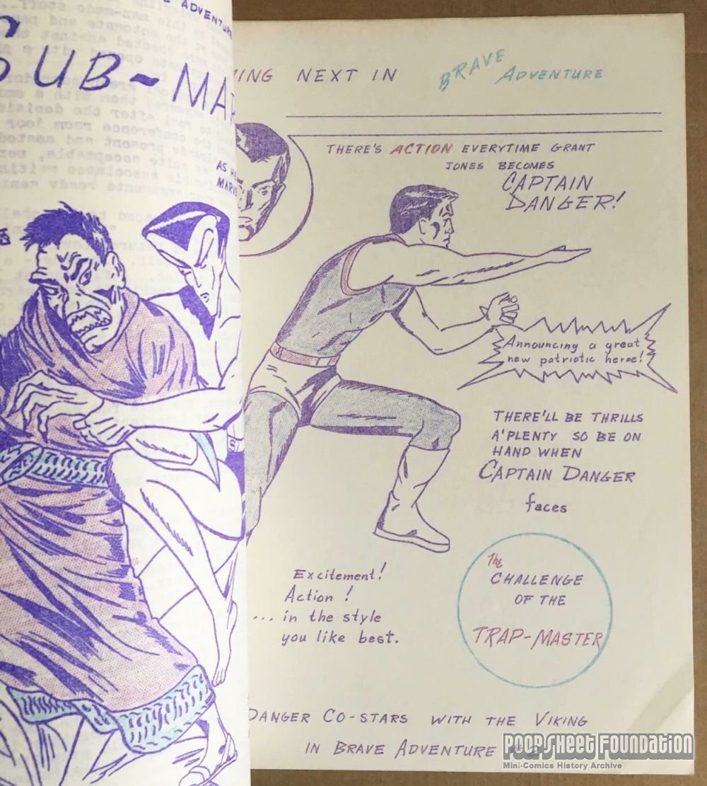 BRAVE ADVENTURE #1 early comic fanzine CHUCK DEAN ama-heroes fan zine 1963