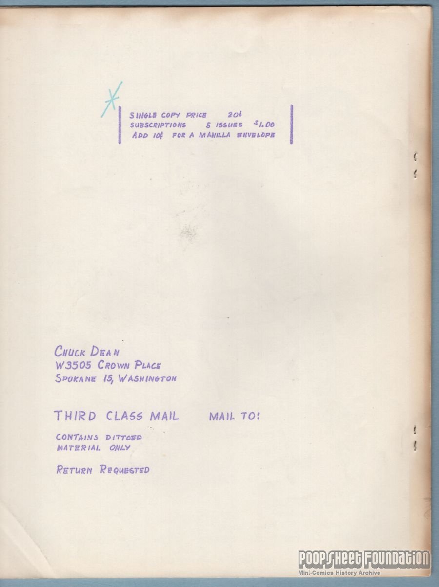 BRAVE ADVENTURE #1 early comic fanzine CHUCK DEAN ama-heroes fan zine 1963