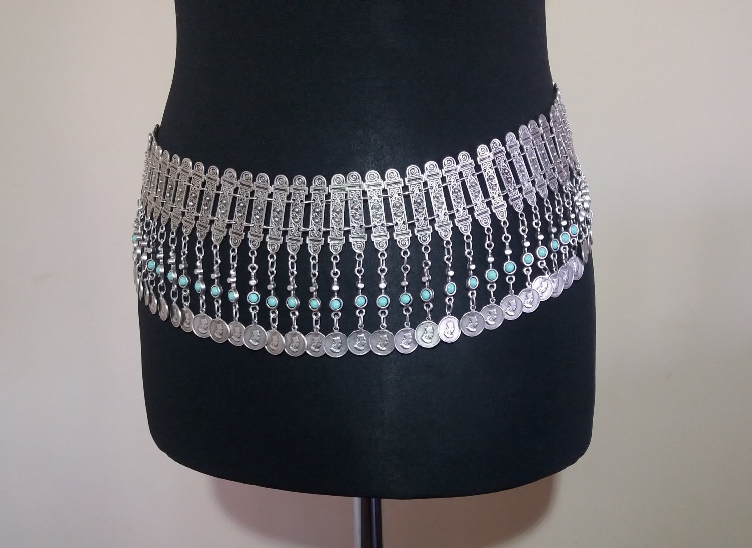 Armenian Tigran the Great Armor Link Turquoise Belt, Ethnic Belt, Belly ...