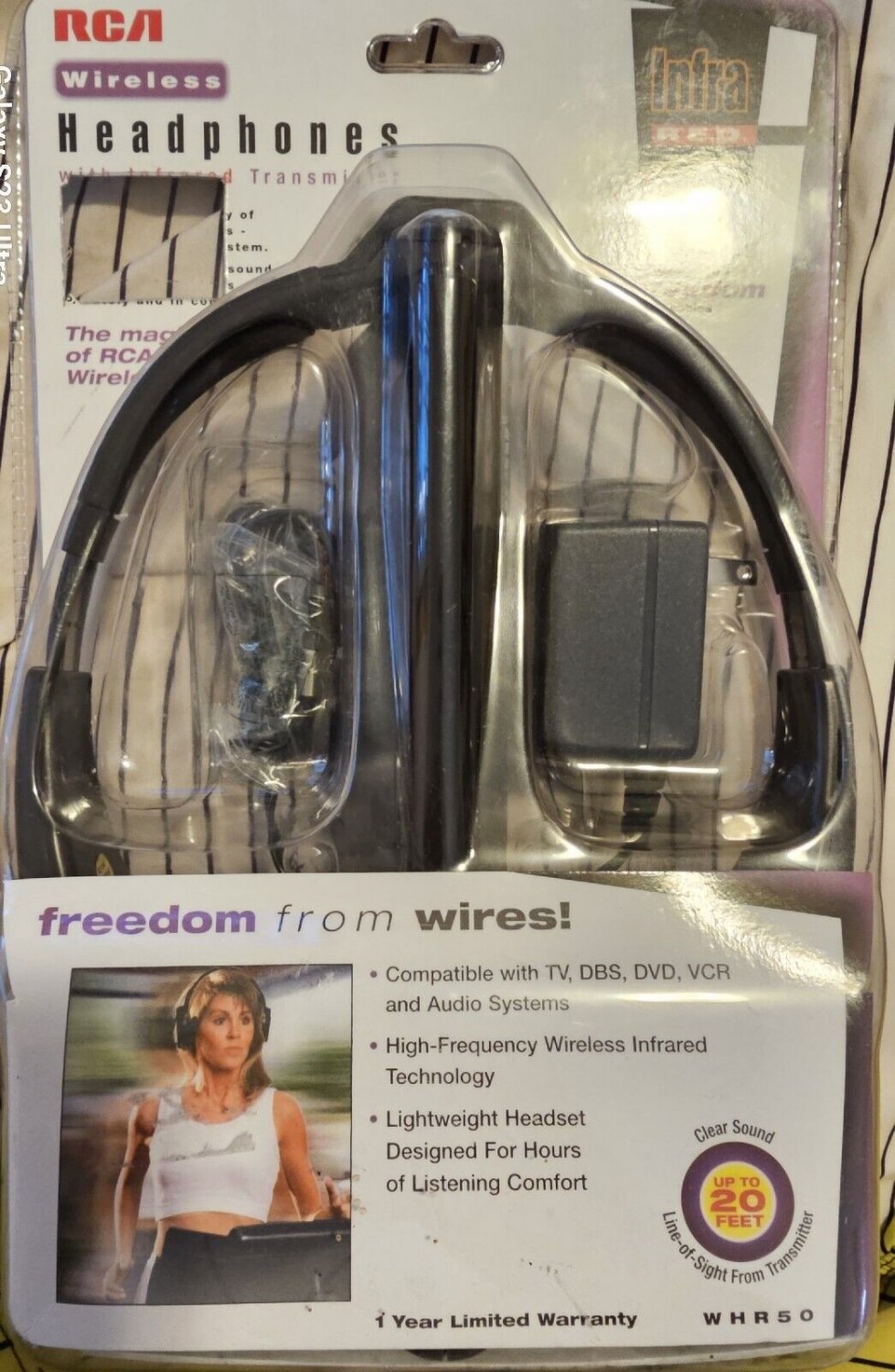 New RCA Wireless Headphones With Infrared Transmitter WHR50 NOS Sealed