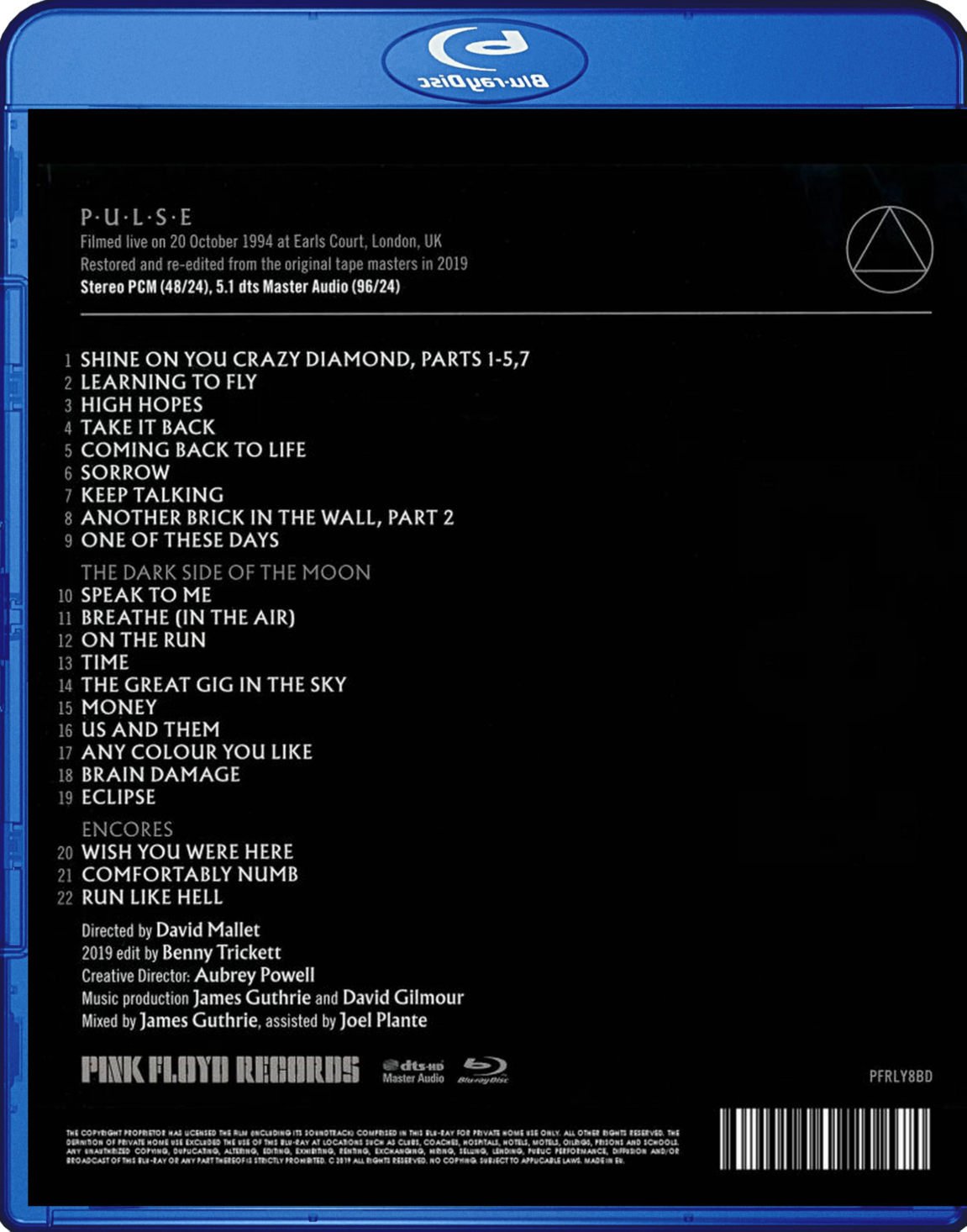 Pink Floyd Pulse (Restored & Re-edited) Blu-Ray from The Later Years