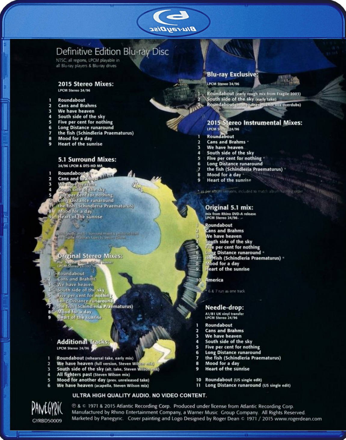 Yes Fragile Blu-Ray Hi-Res Audio