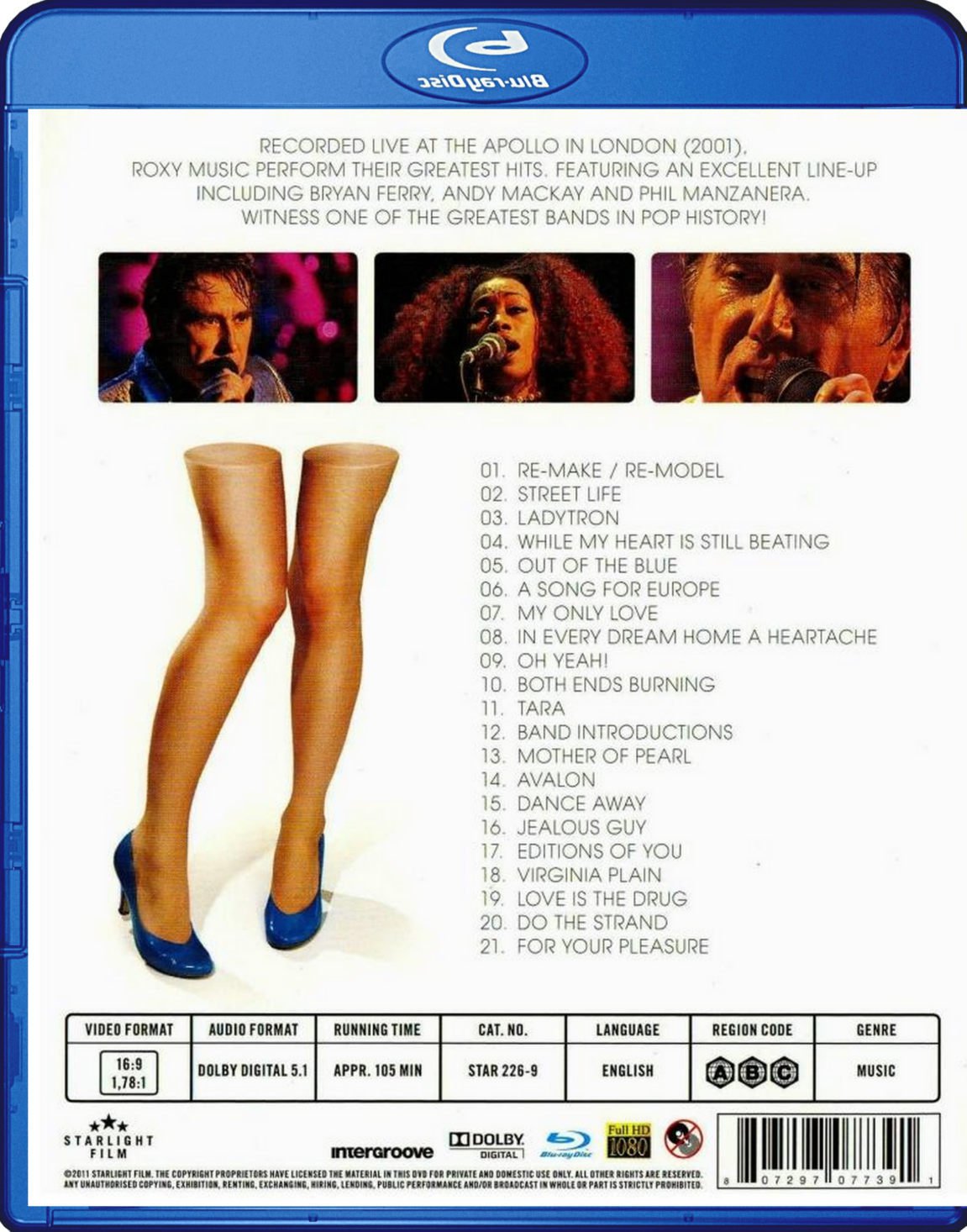 Roxy Music Live At The Apollo Blu-Ray