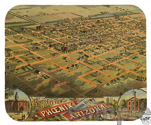 mouse pad PHOENIX ARIZONA 1885 map az