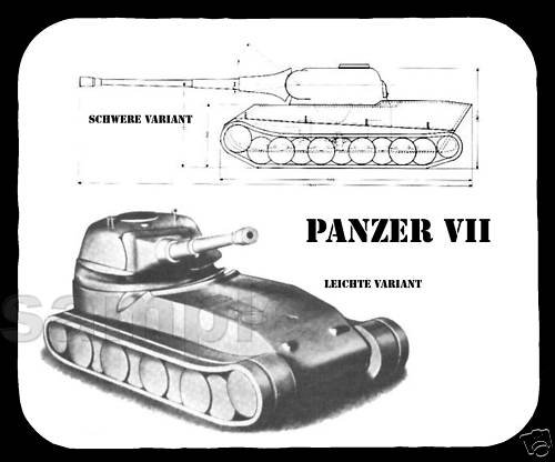 mouse pad PANZER VII LOWE lion german tank blitzkrieg