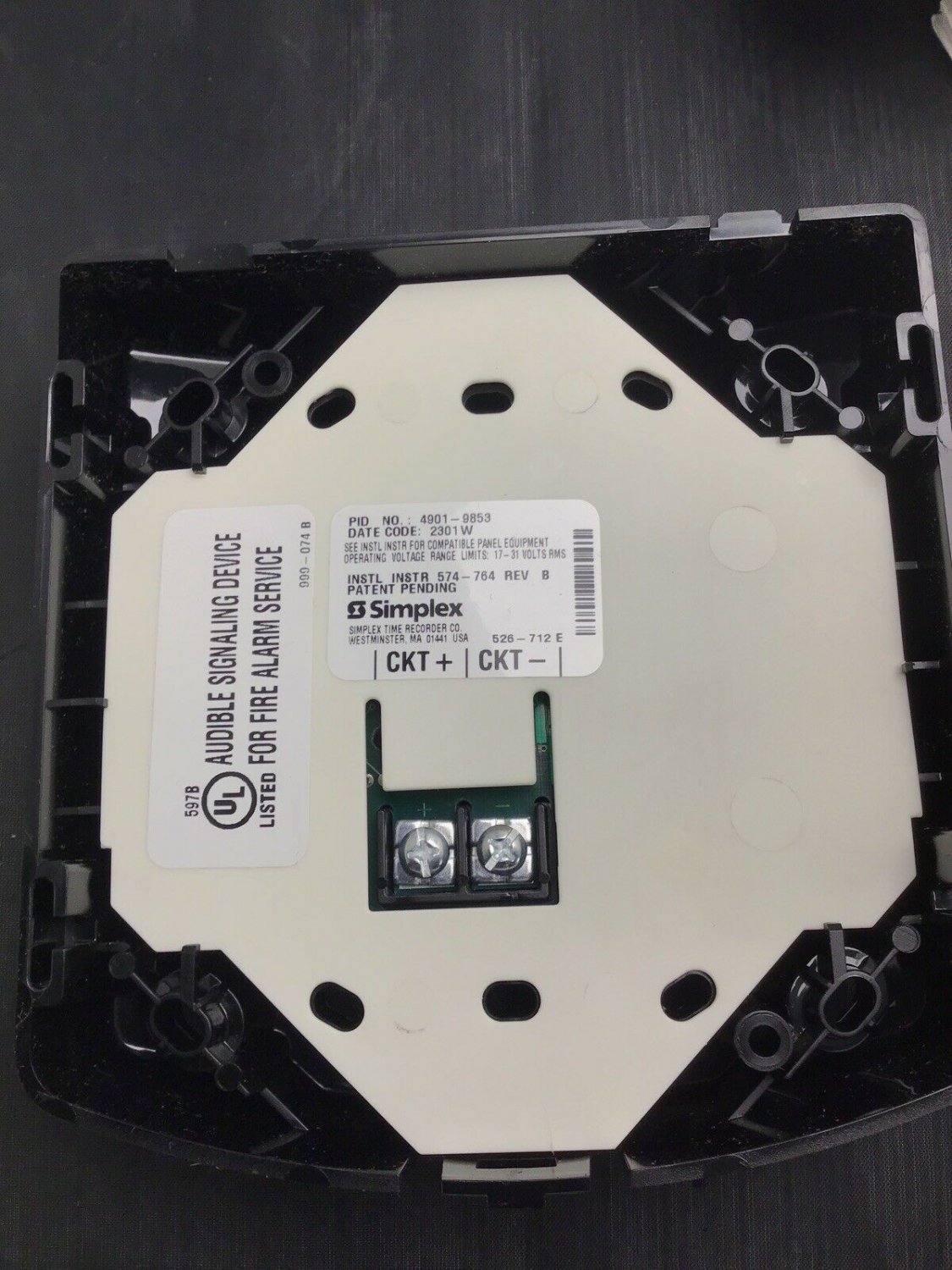 Simplex 4901-9853 Truealert White Horn Assy