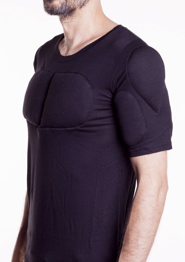 Padded Undershirt Long Sleeve Fake Muscles 2cm Padding Thickness