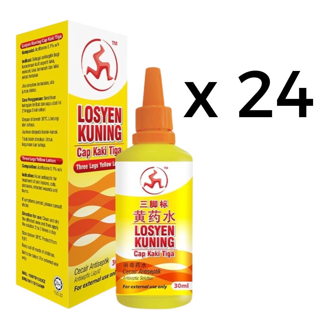 (24x 30ml) First Aid Wounds Acriflavine Antibacterial Yellow Lotion ...