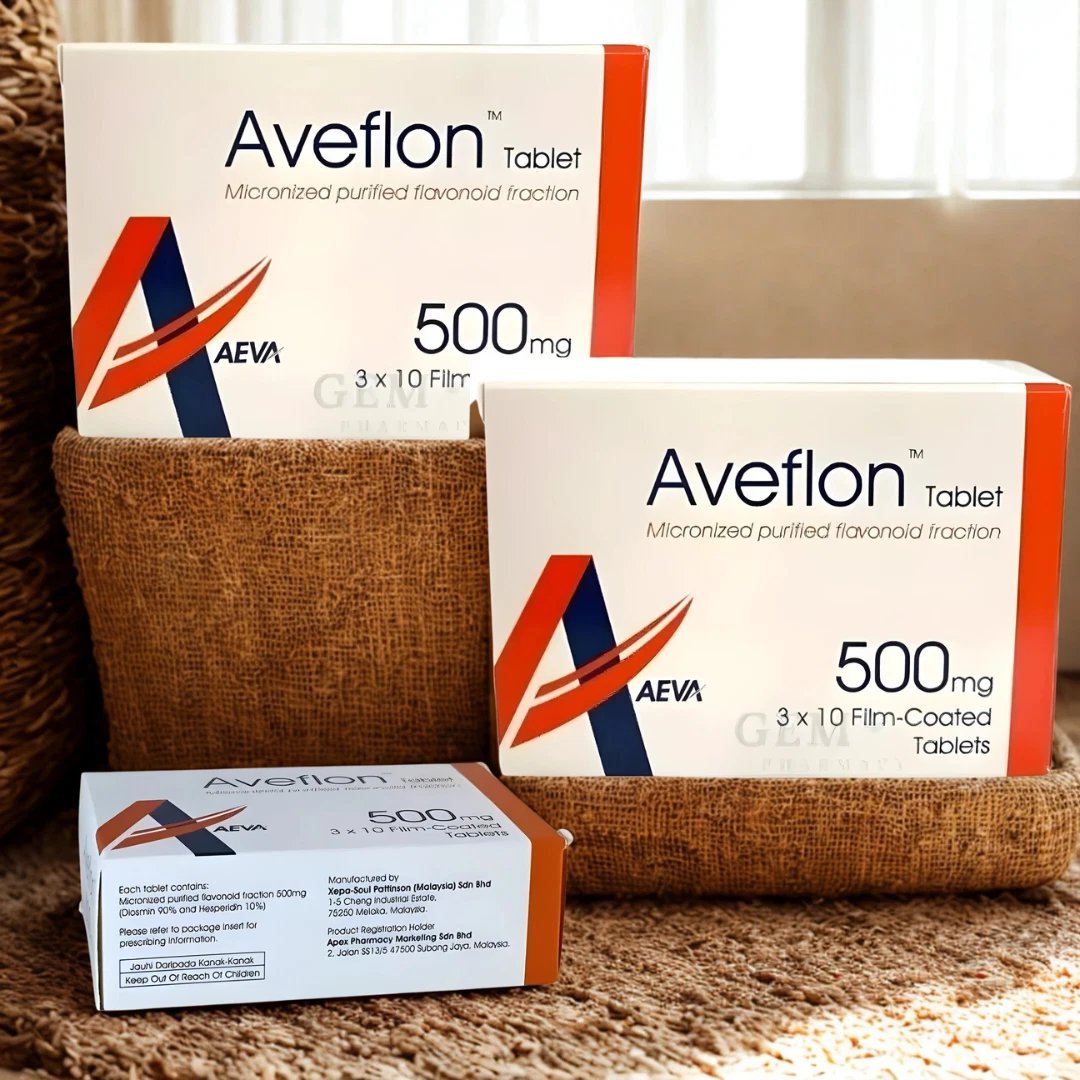4 X Aveflon 500mg 30's Treatment of Hemorrhoids @ Piles FREE SHIP