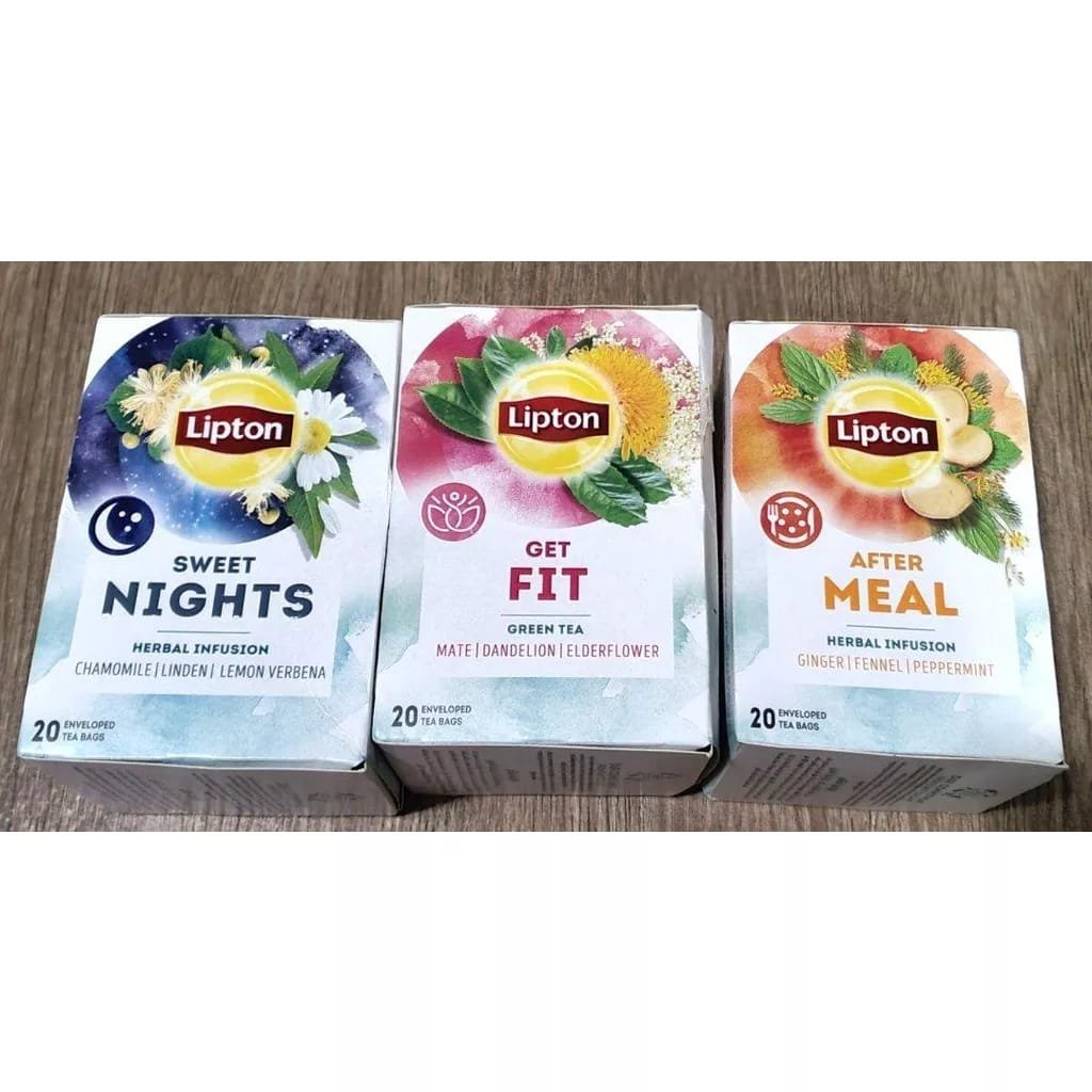 Lipton Flavored Tea Infusion 3 Boxes X 20 X 1.5G Enveloped Tea Bags