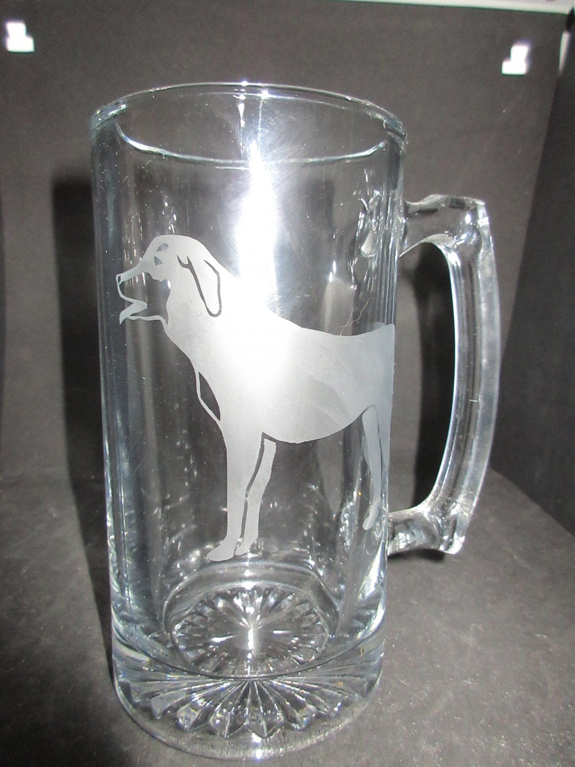 NEW ETCHED ROTTWEILER GLASS ROOT BEER MUG