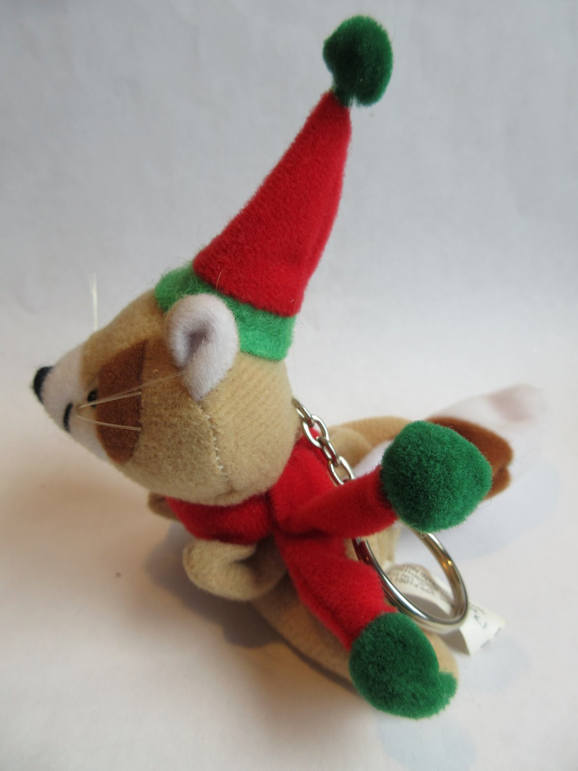 VINTAGE HARTIN RACCOON PLUSH BEAN BAG KEYCHAIN CHRISTMAS TREE ORNAMENT