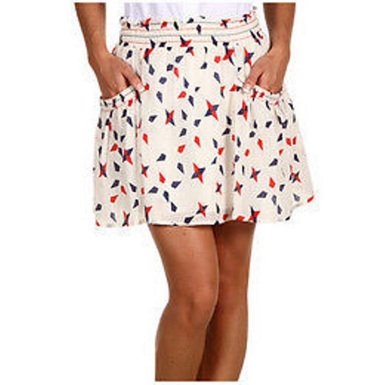 THEORY Skirt JESMINA Four Point Pocket LINED Cotton SILK Skirt ( L ) $285