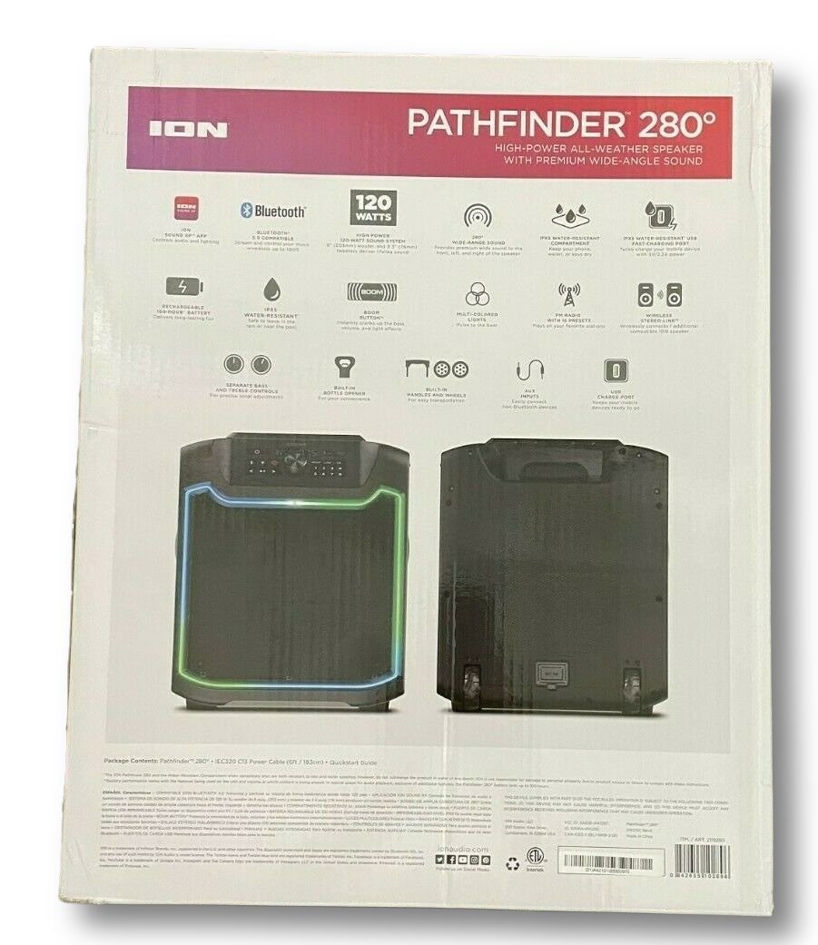 ION Pathfinder 280 All-Weather Speaker with Premium Wide-Angle Sound