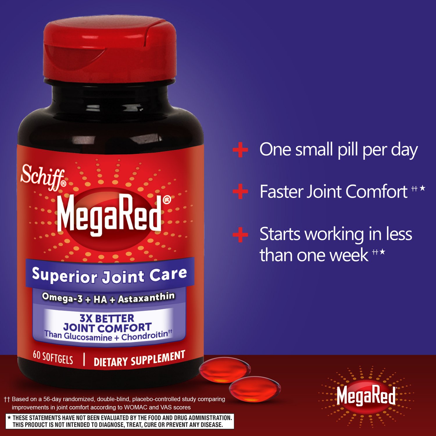 Schiff Megared Superior Joint Care, 60 Softgels, Two-month Dosage