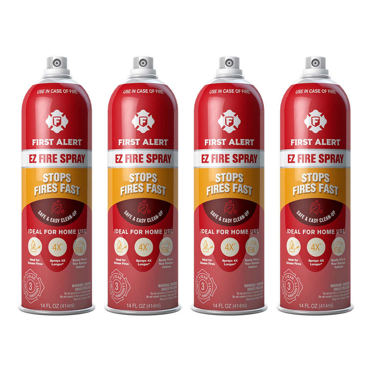 First Alert EZ Fire Spray Extinguisher, 4-Pack Extinguishing