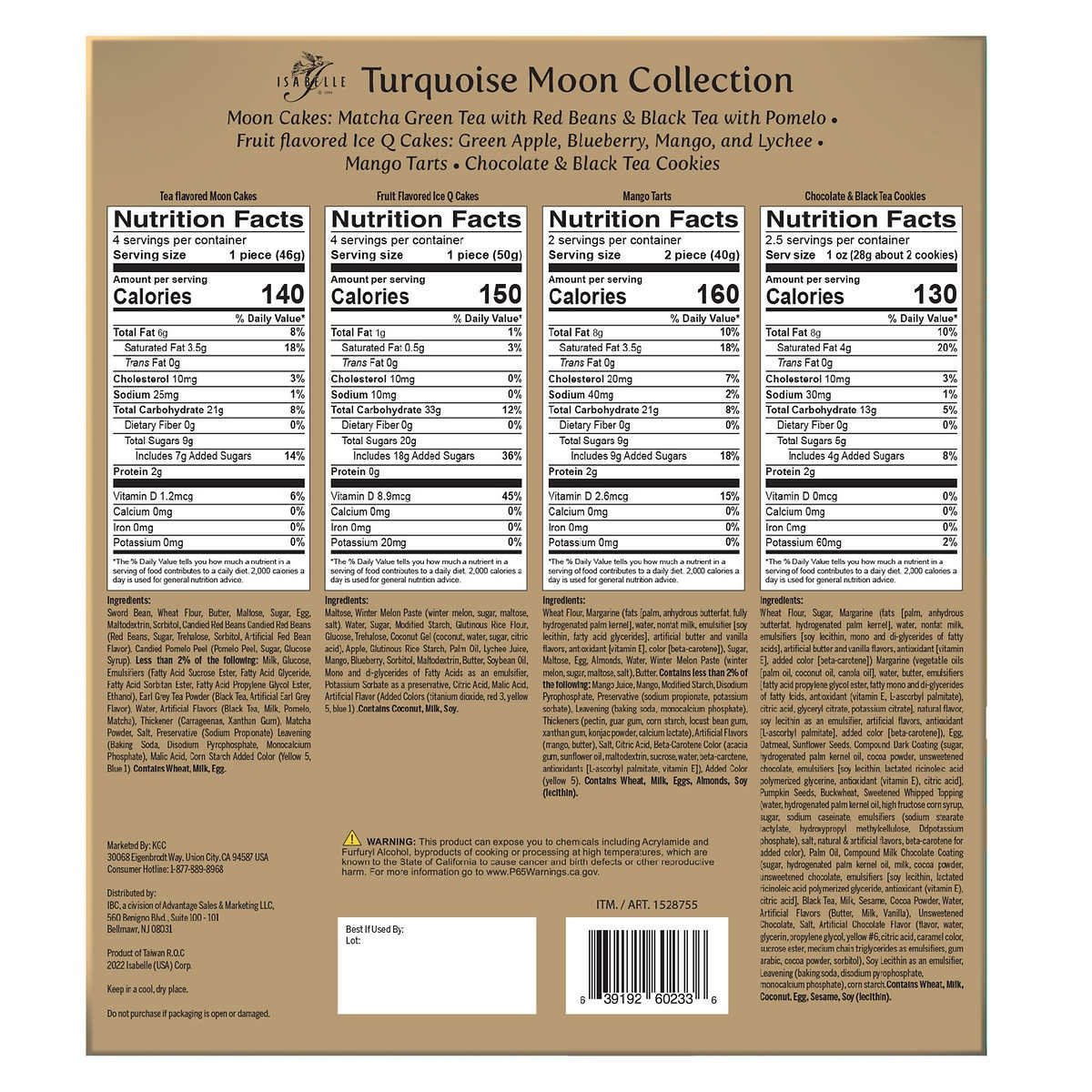 Isabelle Turquoise Moon Cake, 2-Pack