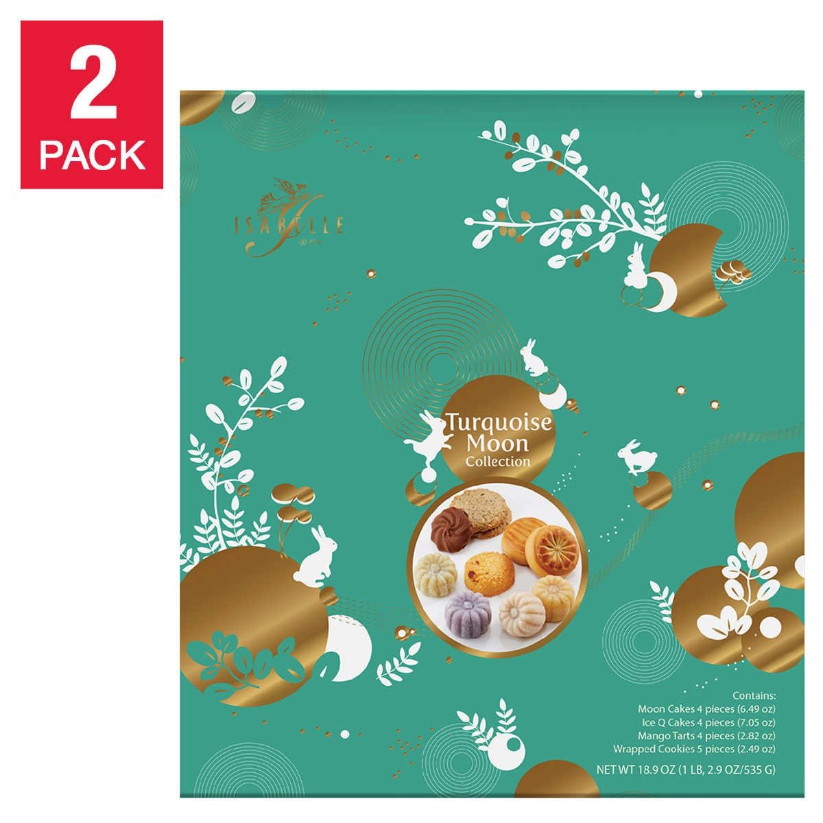 Isabelle Turquoise Moon Cake, 2-Pack