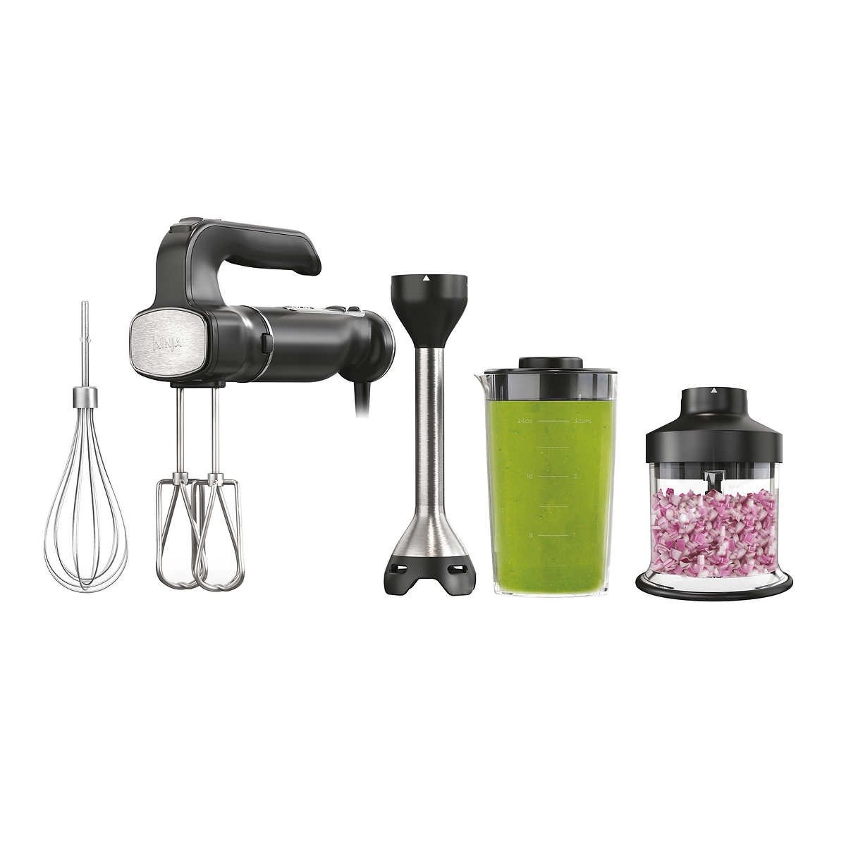 Ninja Foodi Power Mixer System, Hand Mixer Immersion Blender 3-Cup ...
