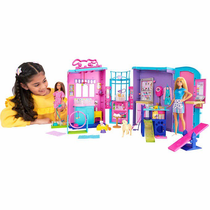 Barbie Pet Nursery Playset with Four Dogs and Four Cats for Ages 3 and Up