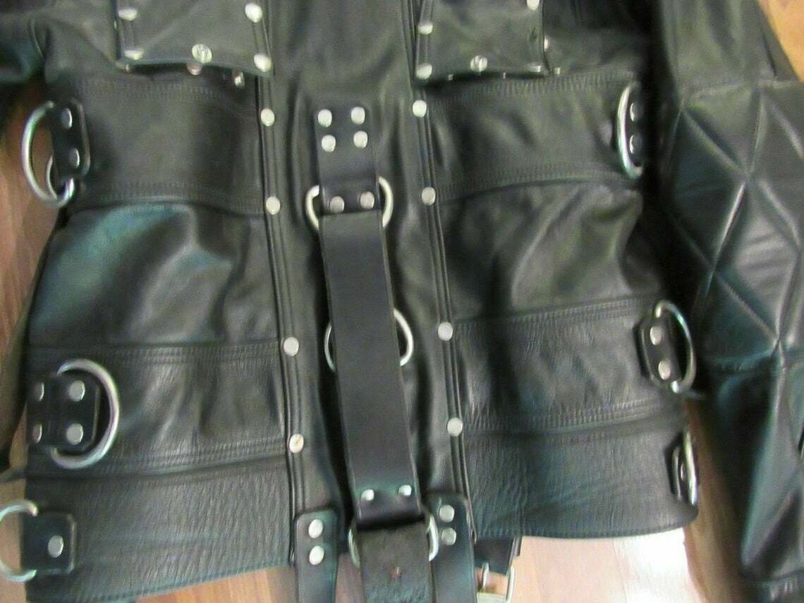 Real Leather bondage Straitjacket BDSM Restricted jacket quilted ...