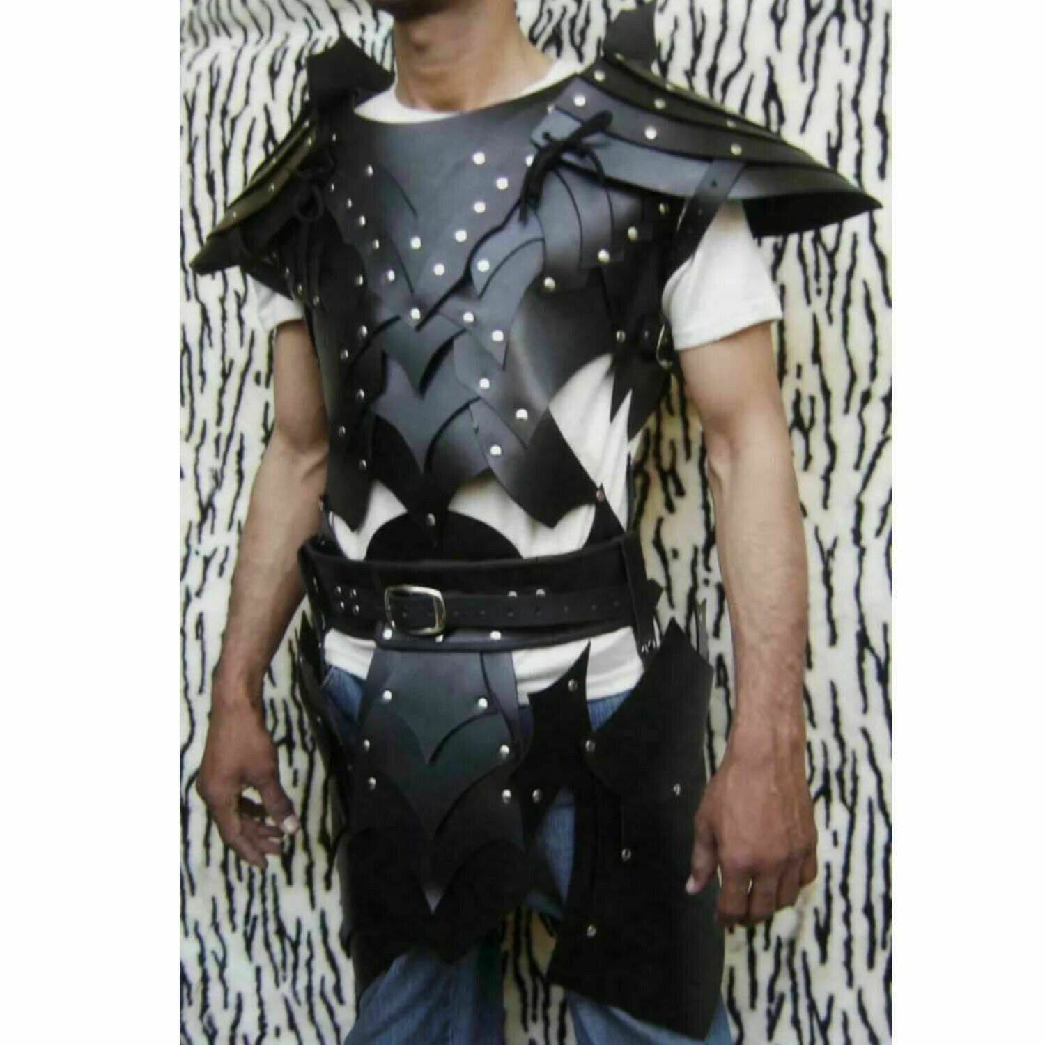 Medieval leather armor Viking costume Black LARP Armor reenactment ...