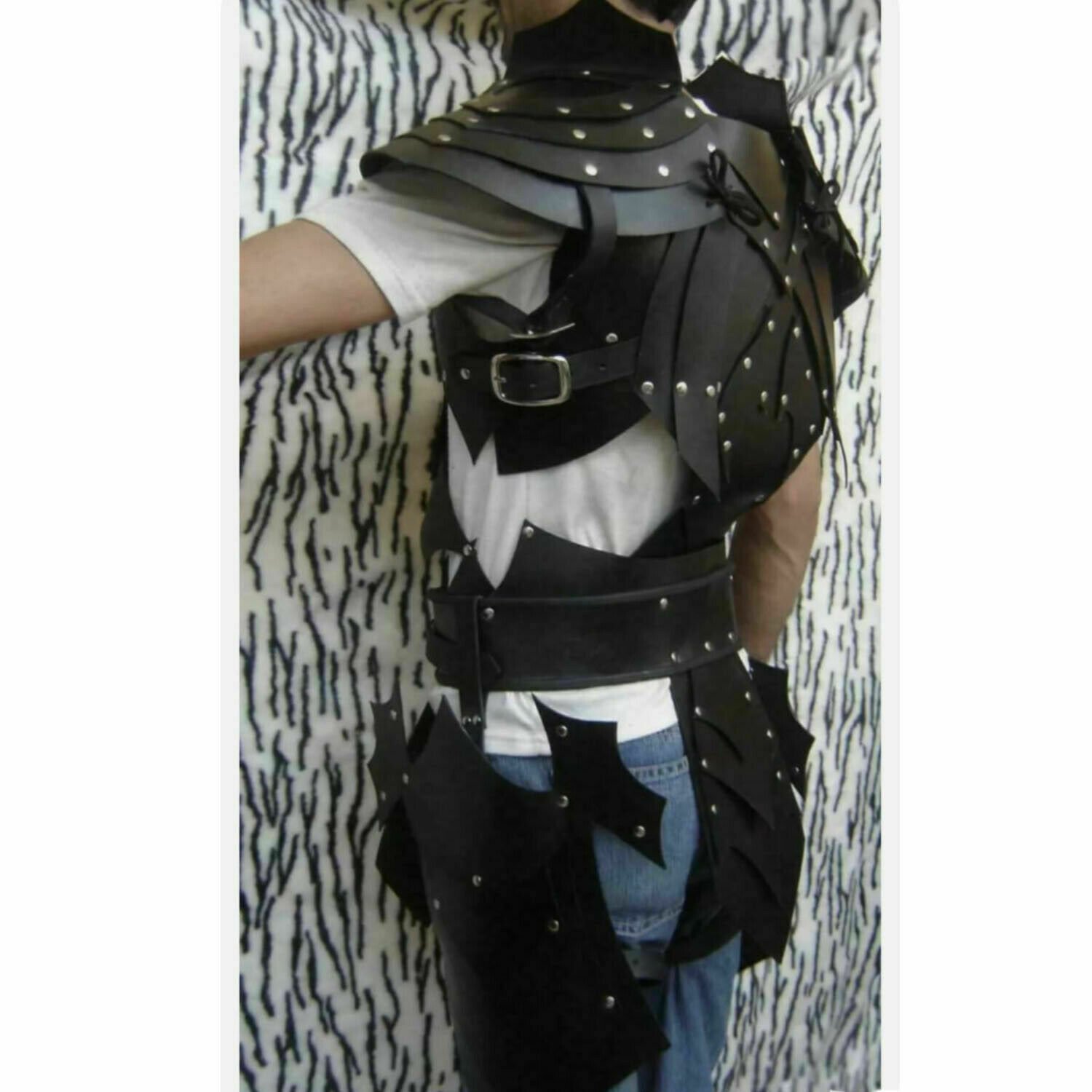 Medieval leather armor Viking costume Black LARP Armor reenactment ...