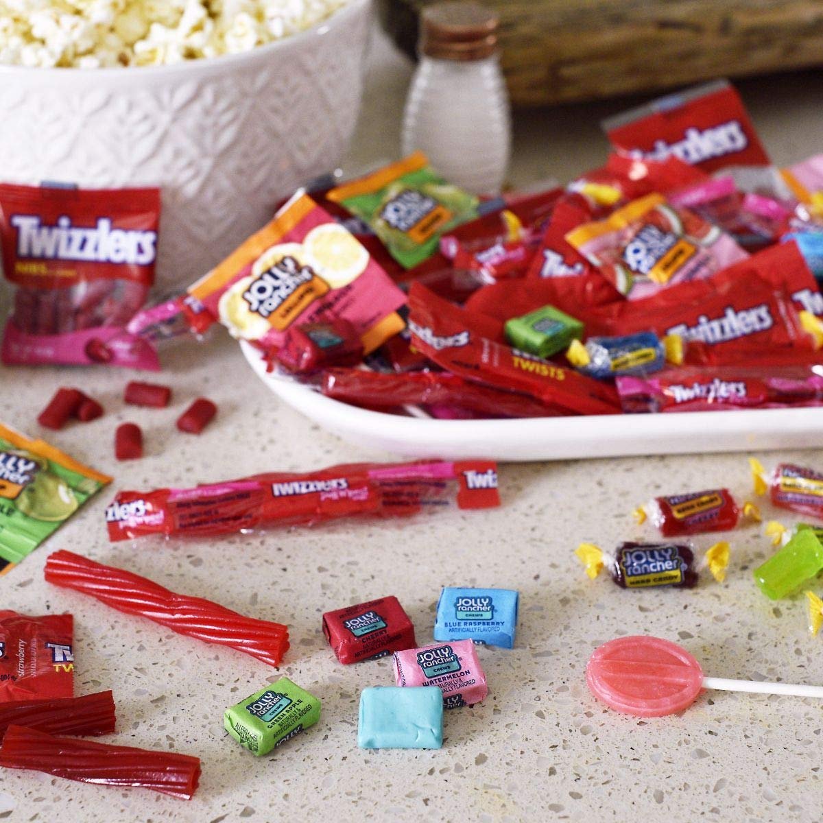 3-lb Candy Bag of Jolly Ranchers. Twizzlers, lollipops, chews, pull 'n ...