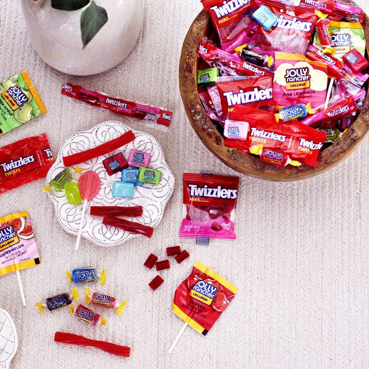 3-lb Candy Bag of Jolly Ranchers. Twizzlers, lollipops, chews, pull 'n ...