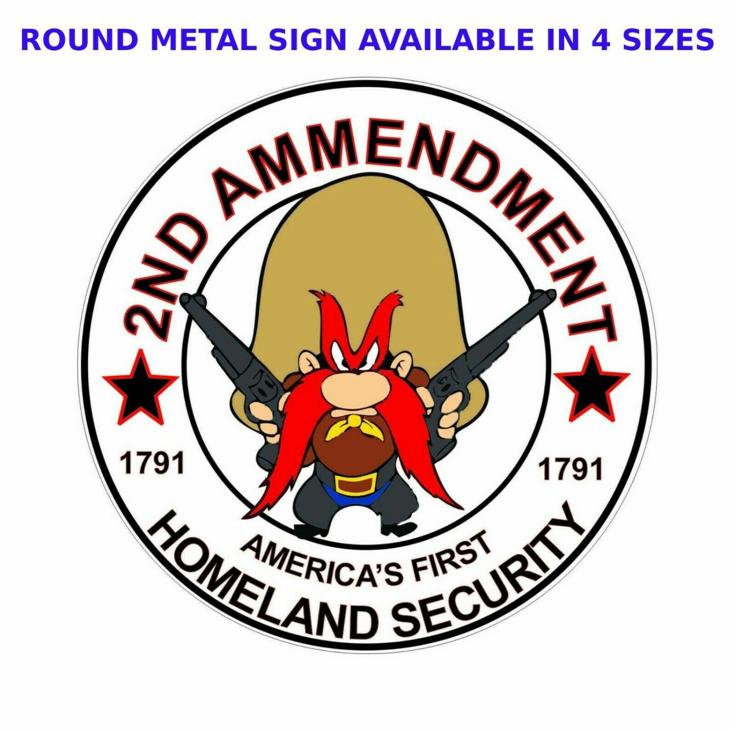 2nd Amendment Government Gun Rights Steel SIGN Yosemite Sam Bear arms ...
