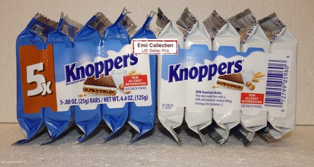 Storck Knoppers German Milk Hazelnut Chocolate Wafer 1 Pack/5 Pics 0 ...
