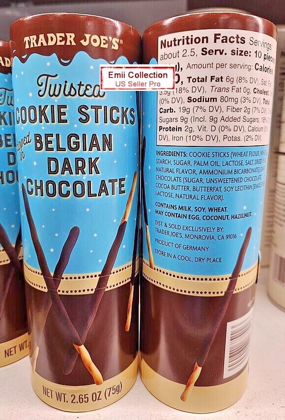 Trader Joe's Twisted Cookie Sticks Dipped in Belgian Dark Chocolate (2 ...