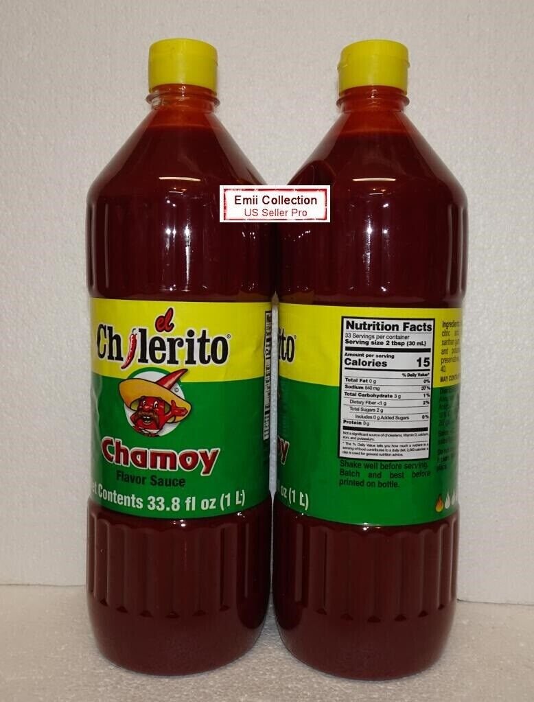 El Chilerito Chamoy Mexican Hot Sauce 33.8fl oz 1L Bundle