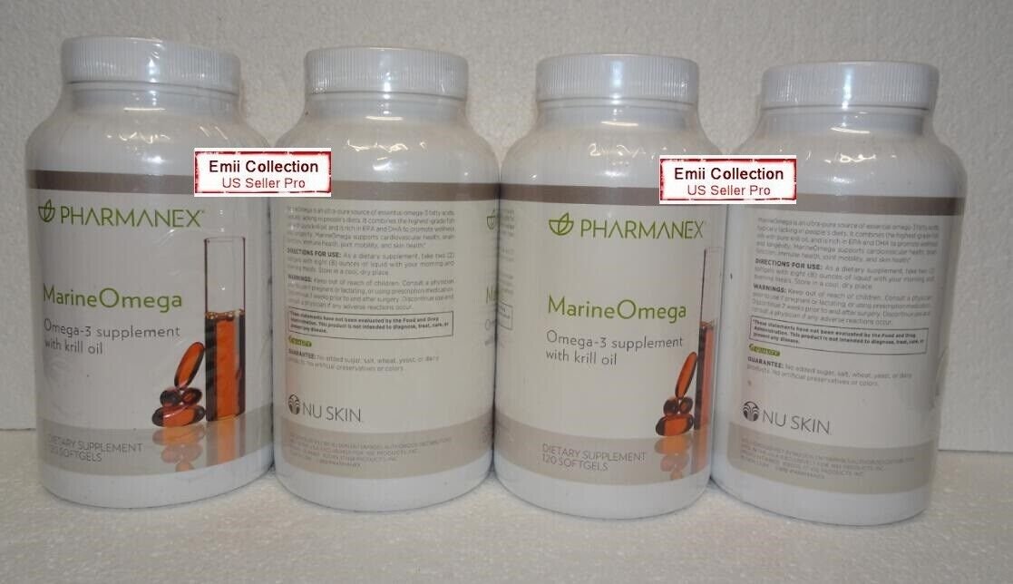 Nu Skin Nuskin Pharmanex Marine Omega MarineOmega 120 Softgels (4 Bottles)