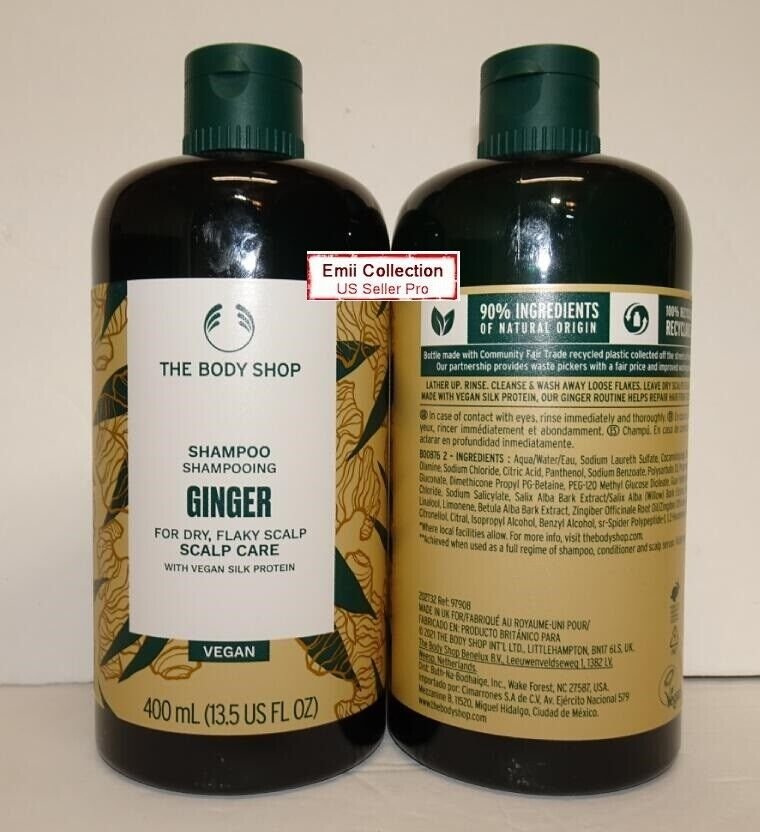 The Body Shop Ginger Scalp Care Shampoo Bundle, 13.5fl oz 400ml