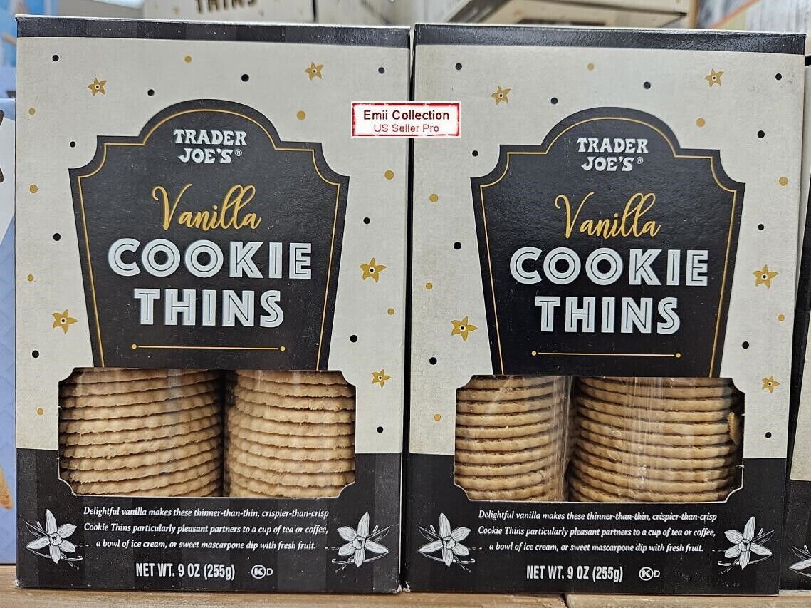 Trader Joe’s Vanilla Cookie Thins 9oz 255g (2 Boxes)