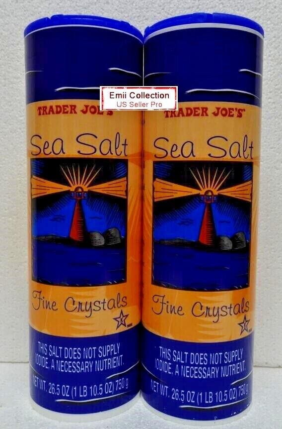 Trader Joe's Sea Salt Fine Crystal 26.5oz 750g (2 Rolls)
