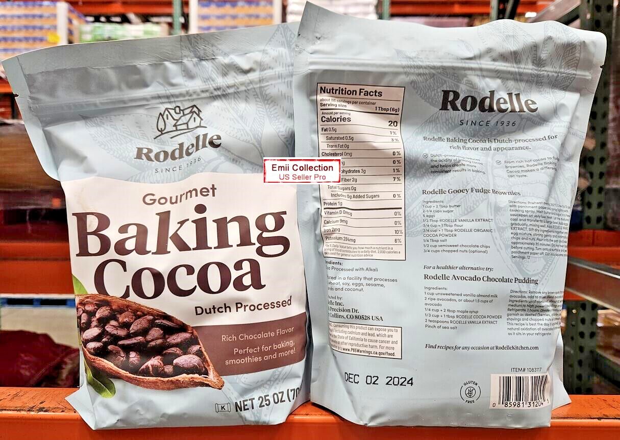 Rodelle Gourmet Baking Cocoa Dutch Processed Rich Chocolate Flavor 25oz ...
