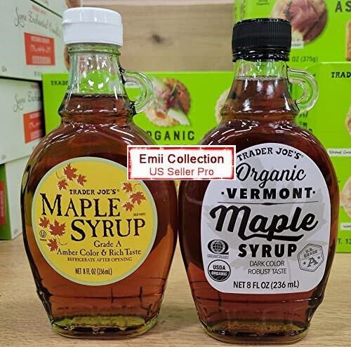 Trader Joe’s Grade A Maple Syrup & Organic Vermont Maple Syrup 8oz (2 ...