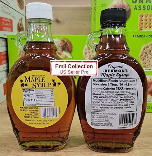 Trader Joe’s Grade A Maple Syrup & Organic Vermont Maple Syrup 8oz (2 ...