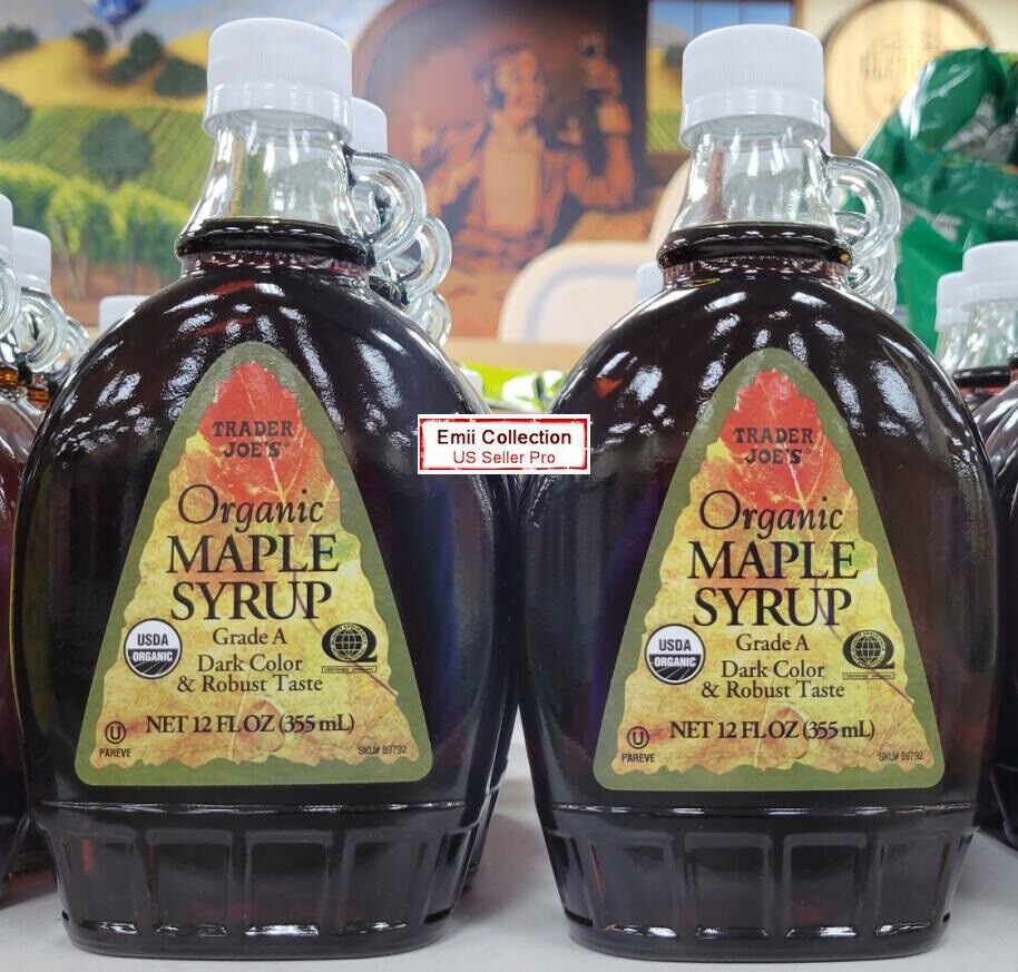 Trader Joe's Organic Maple Syrup 12fl oz 355ml (2 Bottles)