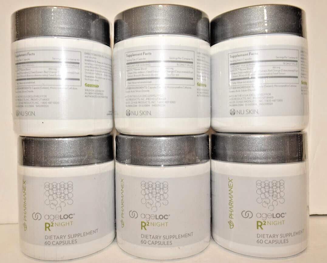 Nu Skin Nuskin Pharmanex ageLOC R2 Night 60 Capsules (6 Bottles)