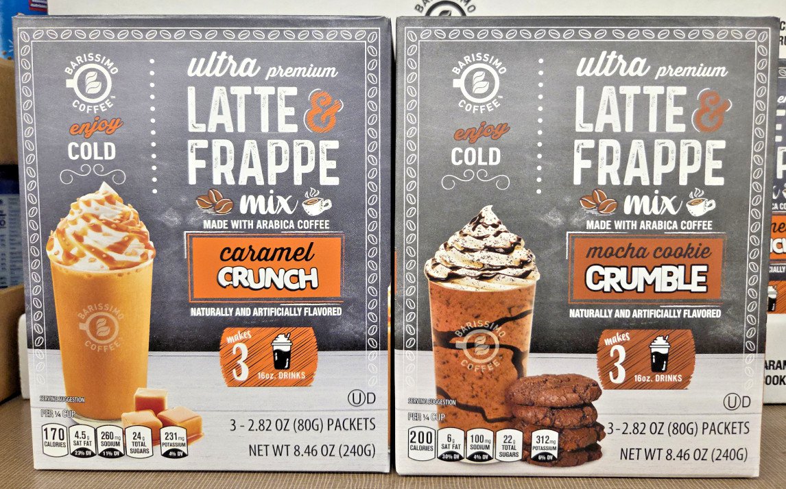 Barissimo Premium Latte Frappe Mix Caramel Crunch & Mocha Crumble (2 Boxes)