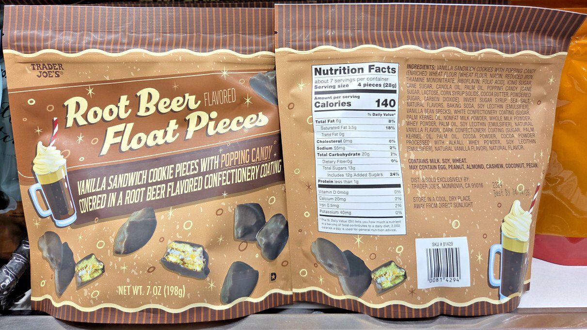 Trader Joe's Root Beer Flavored Float Pieces 7oz 198g (2 Bags)