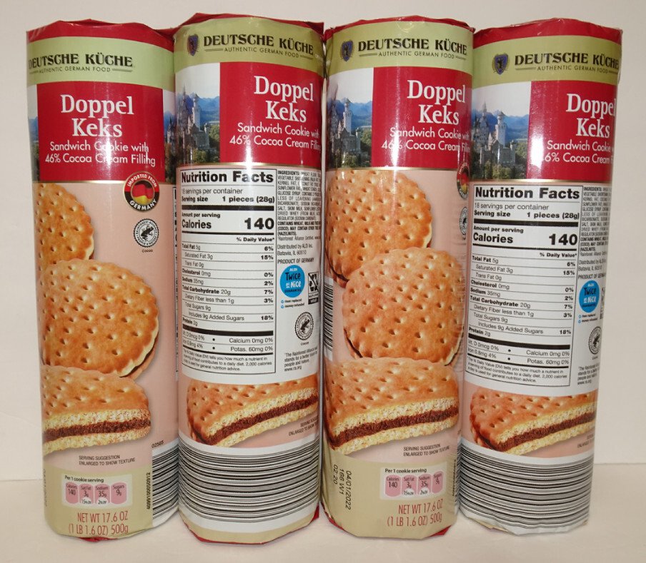 Deutsche Kuche Doppel Keks Sandwich Cookie 17.6oz 500g (4 Rolls)