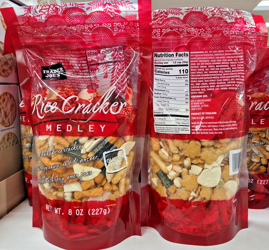 Trader Joe's Gluten Free Rice Cracker Medley 8oz 227g (2 Bags)