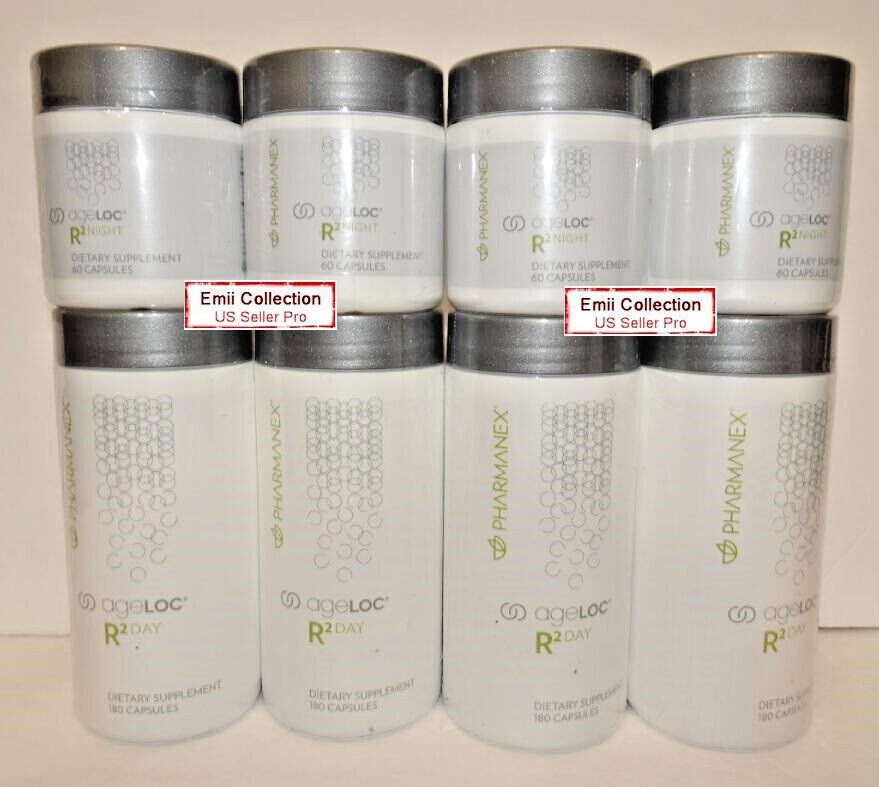 Nu Skin Nuskin Pharmanex ageLOC R2, Day Vitality and Night (4 Bottles)