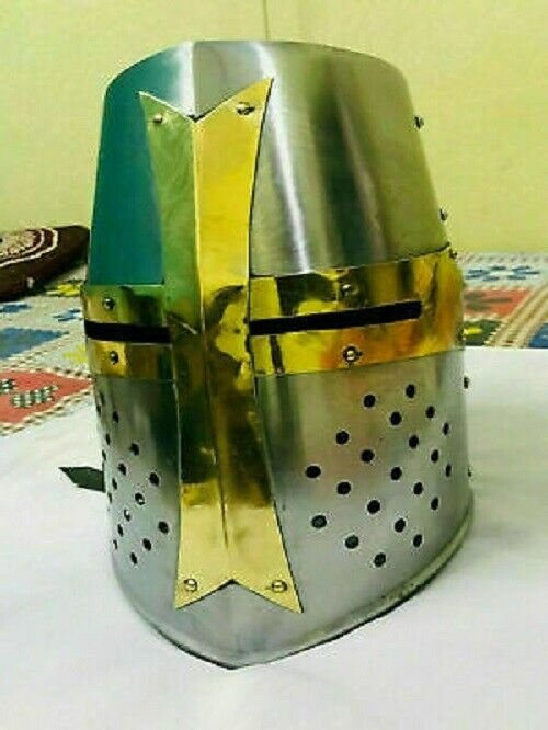 Medieval Knights Helm Armor Crusader Knight Templar Helmet w/ Mason ...