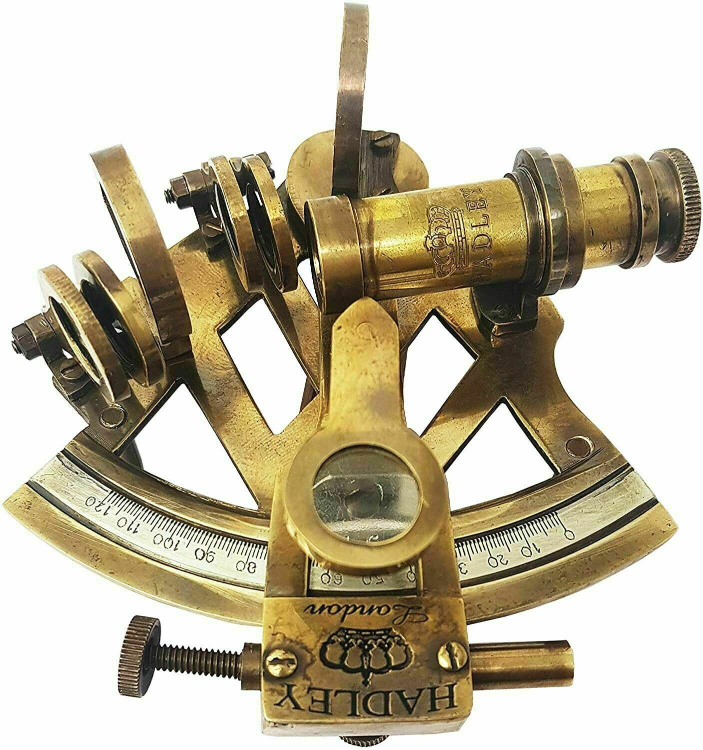 Solid Brass Maritime Mini Sextant - Naval Ship Astrolabe Model...