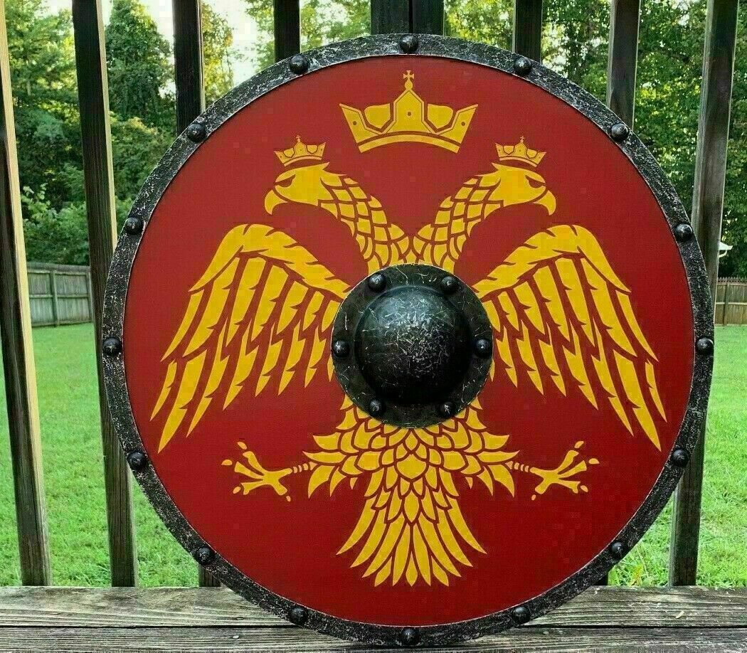 Medieval Viking Round Armor Shield Templar Wooden 24’’ Armor Shield
